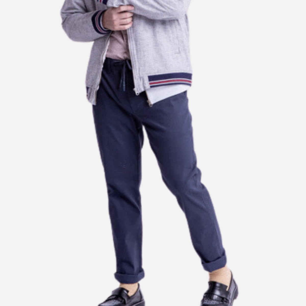 Branded Men's Twill Garter Easy Pants Slim Navy – SURPLUS | Find Your Style